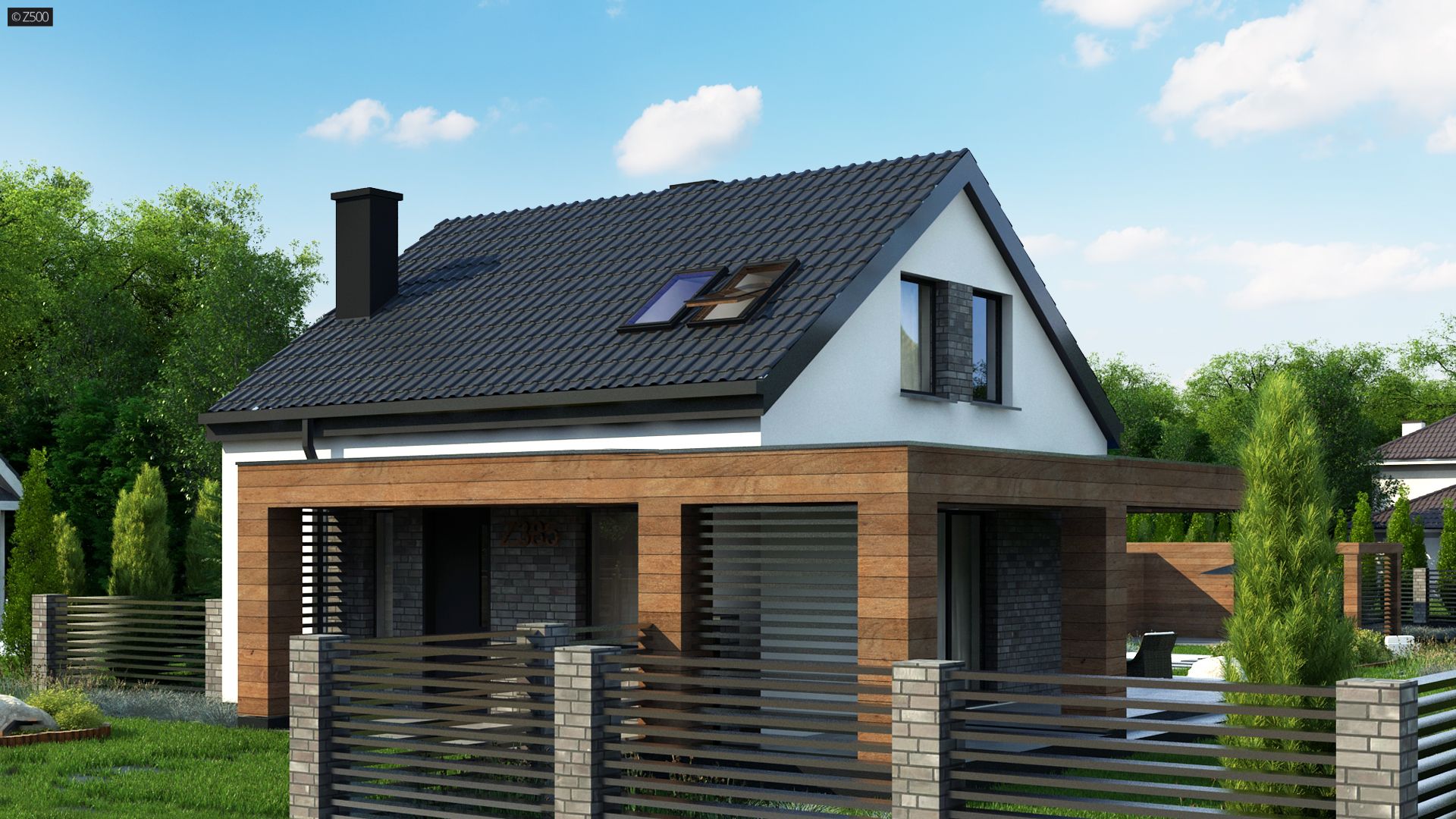 Projekt domu Z385 Prosty dom z poddaszem użytkowym o powierzchni 95m2 z ...